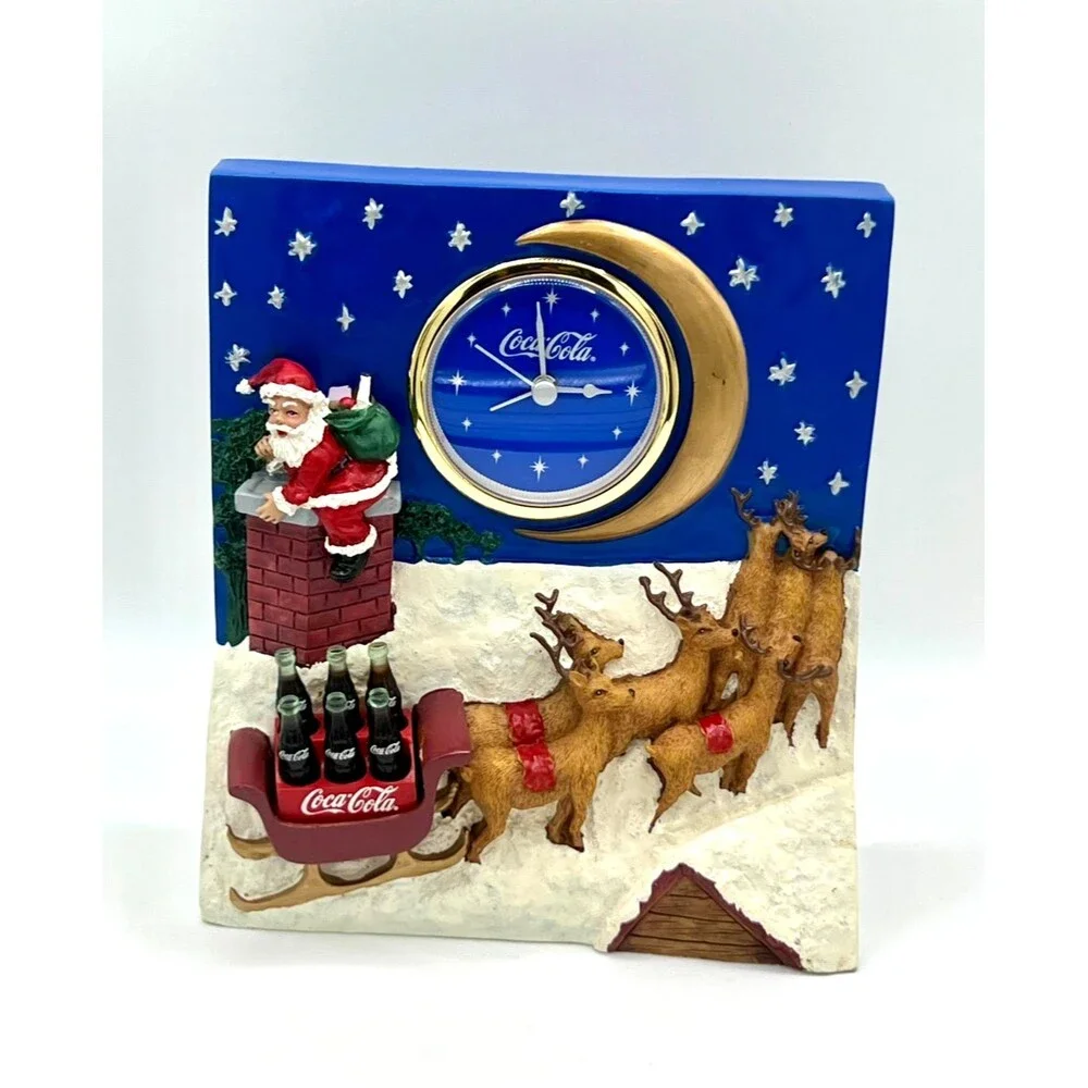 Coca Cola | Holiday | Coca Cola Alarm Clock Santa Reindeer Figurine 998 ...